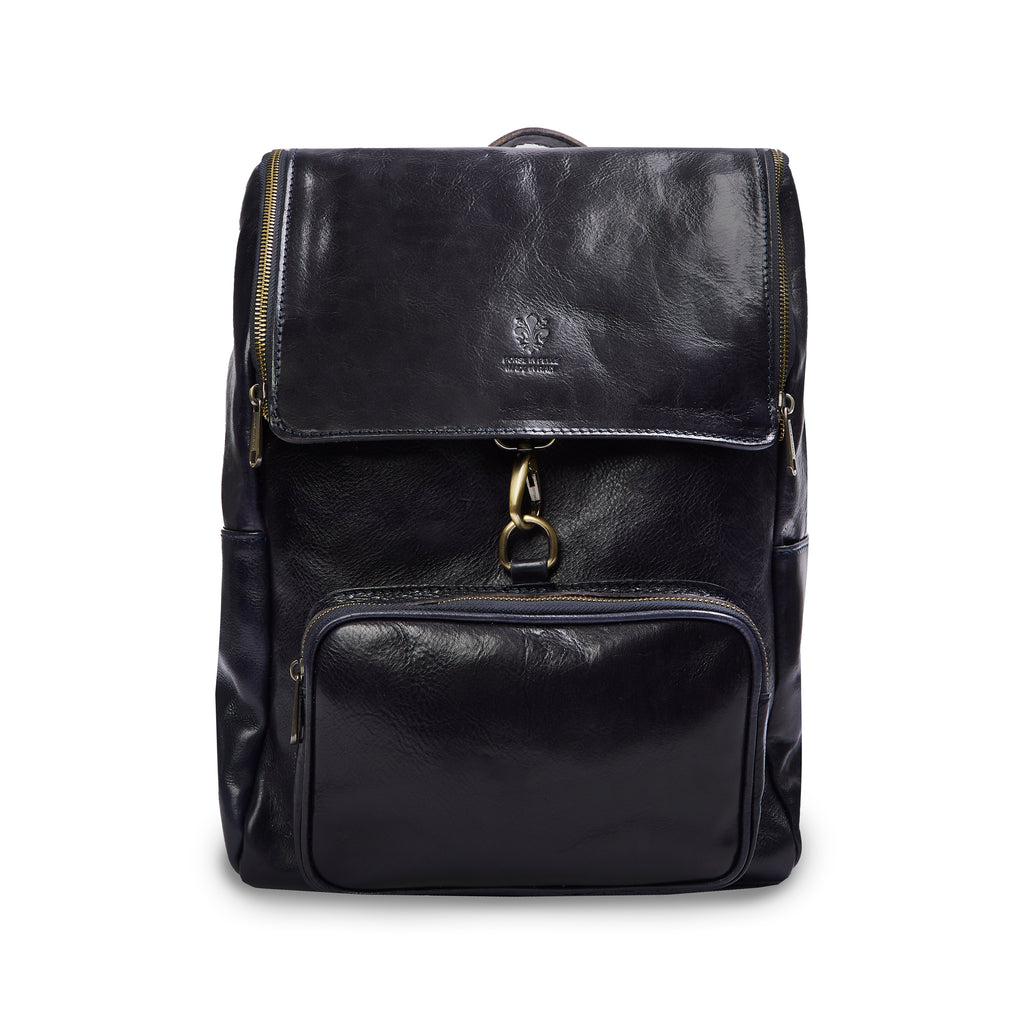 Burrows and Hare Leather Backpack - Navy – Burrows & Hare