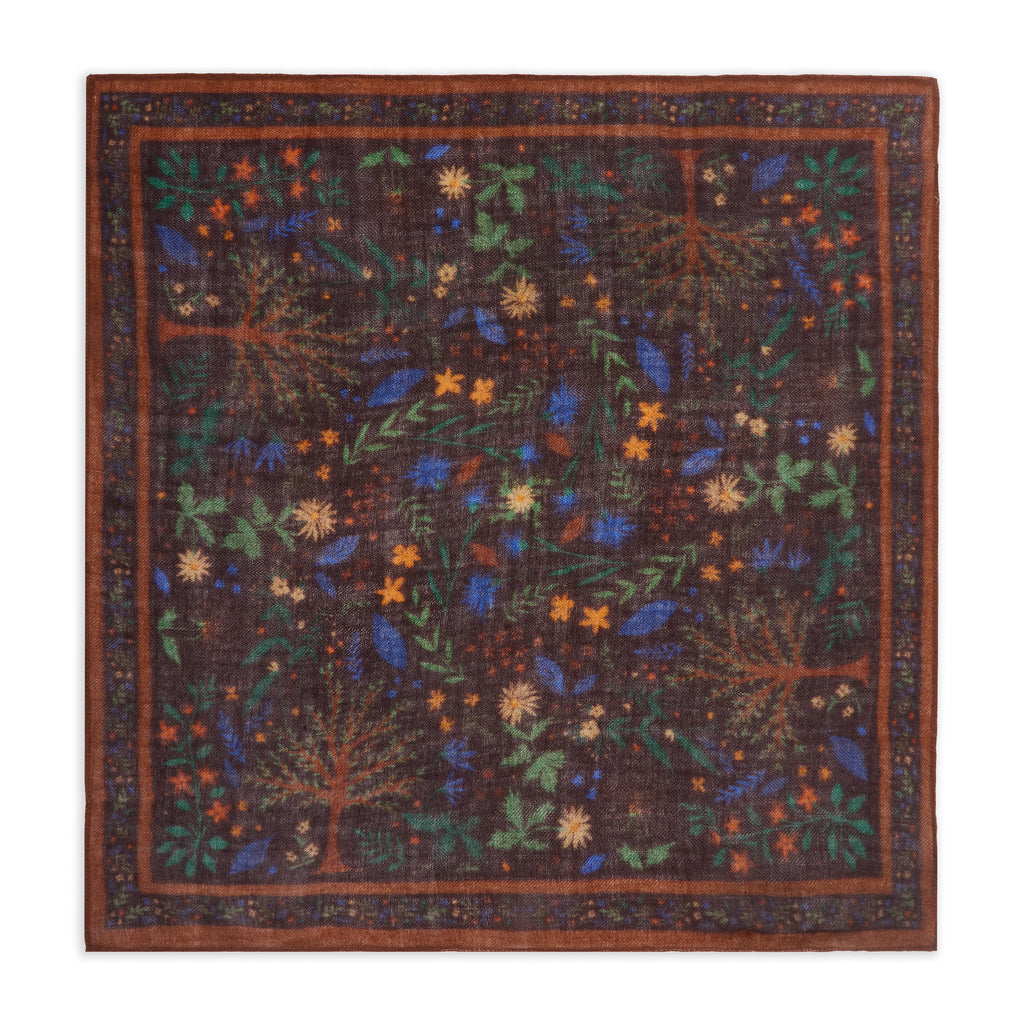 Hartford Wool Square Scarf - Brown – Burrows & Hare