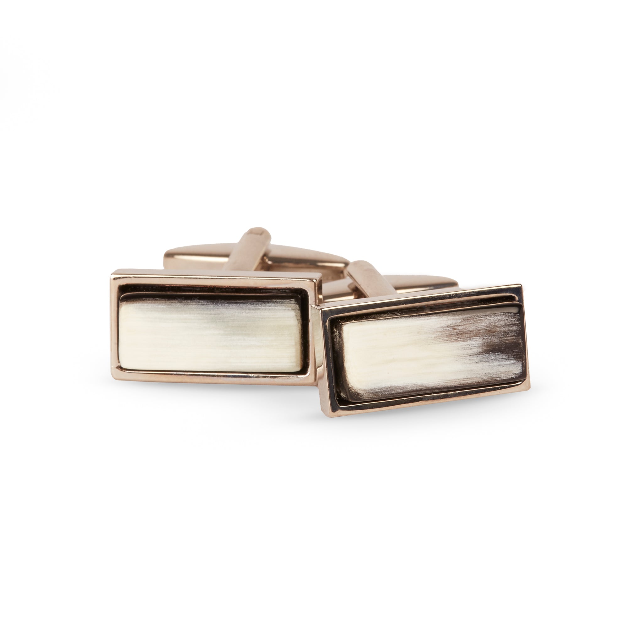 Horn Cufflinks - Rectangle | Burrows & Hare