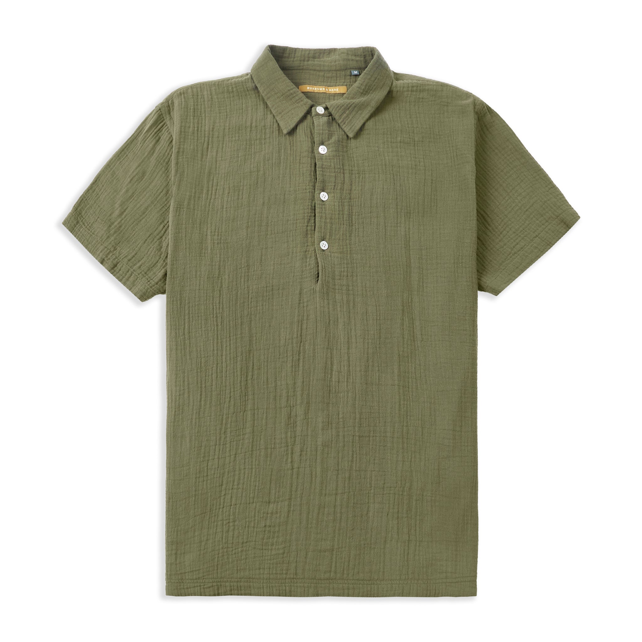 Pop Over Short Sleeve Morton Shirt - Green | Burrows & Hare