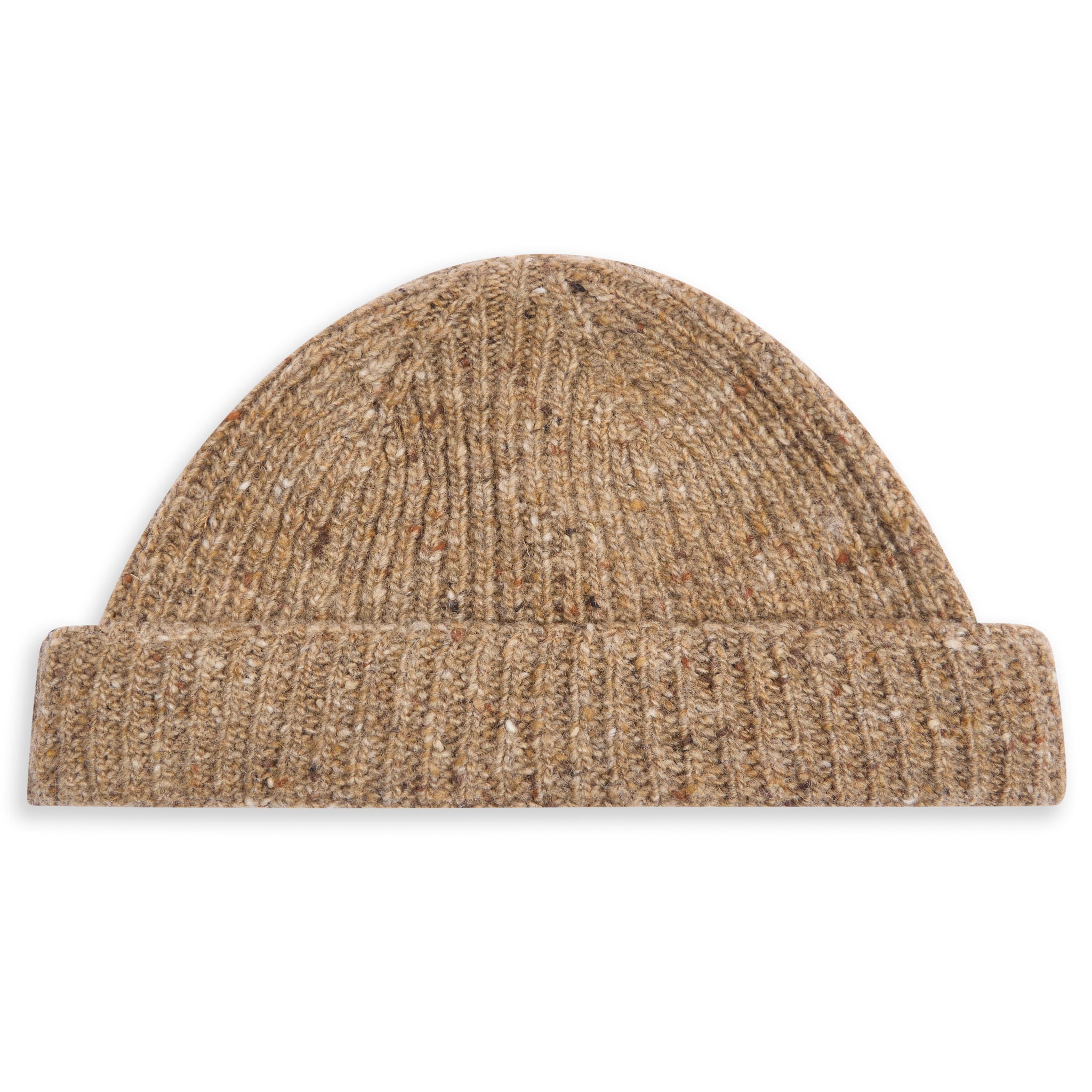 Donegal Wool Beanie Hat - Light Brown | Burrows & Hare