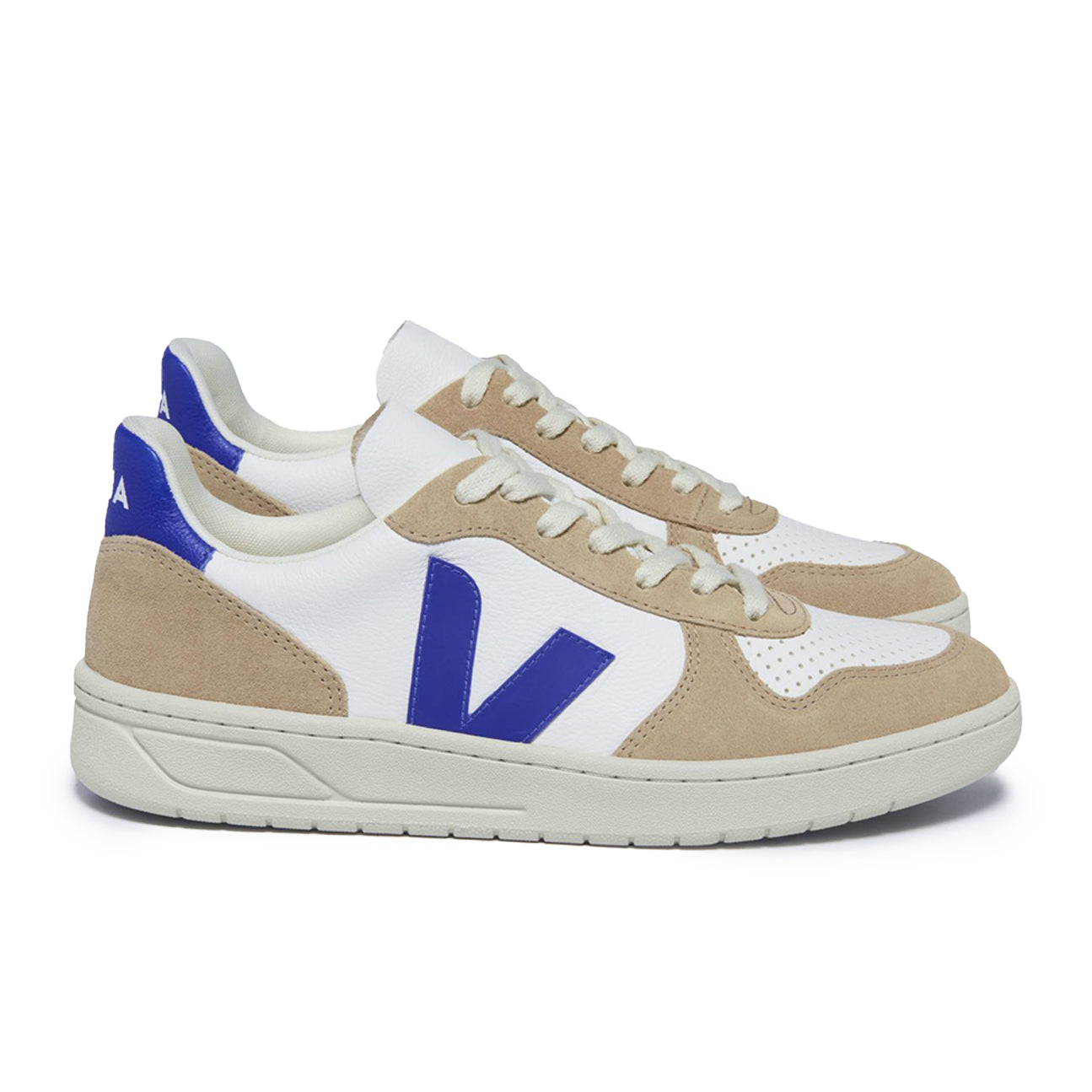 Veja Chrome Leather Trainer - White Paros Sahara